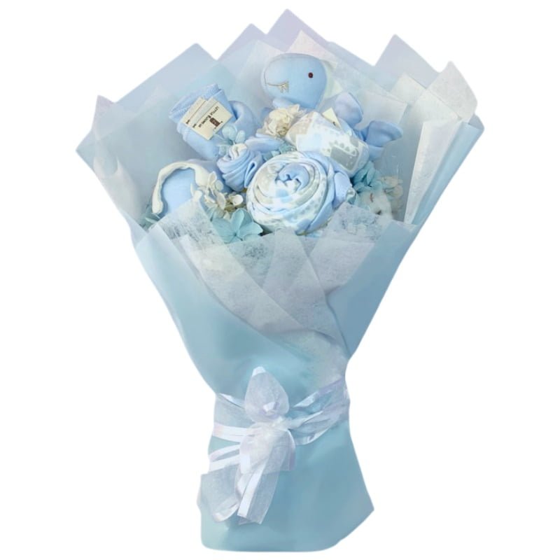 Signature Baby Bouquet – Blue – Little Blooms Baby Gifts UK